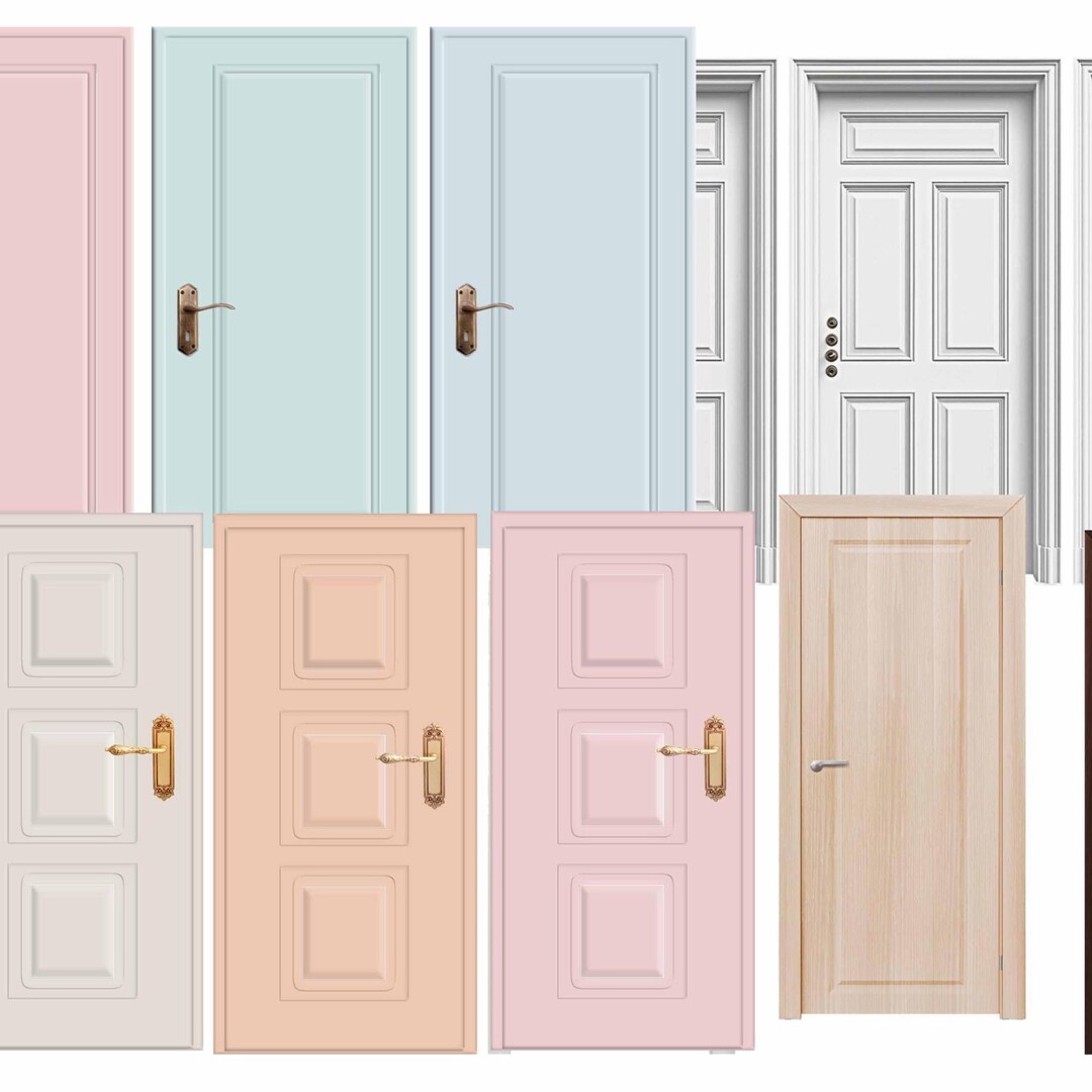 Dollhouse Modern Printable DOORS, Miniature Room DOOR Sheets for 1/12 ...