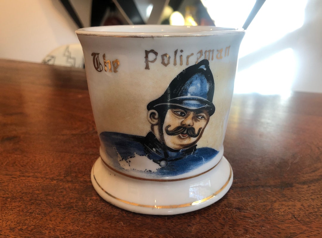 Antique the Policeman Thick Porcelain Mug - Made in Japan - Vintage ...