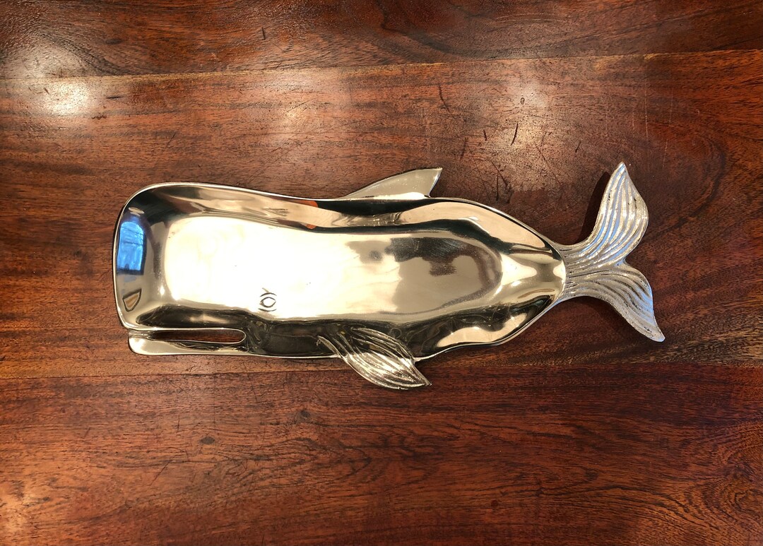 Vintage Sperm Whale Silver Colored Metal Serving Tray / Snack - Etsy