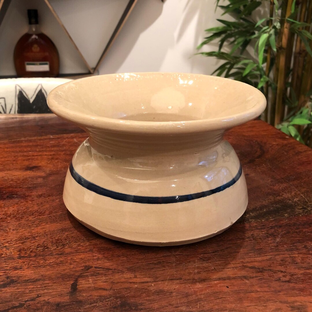 Vintage Heavy Stoneware Pottery Spittoon - Flower Pot / Planter - Tan ...