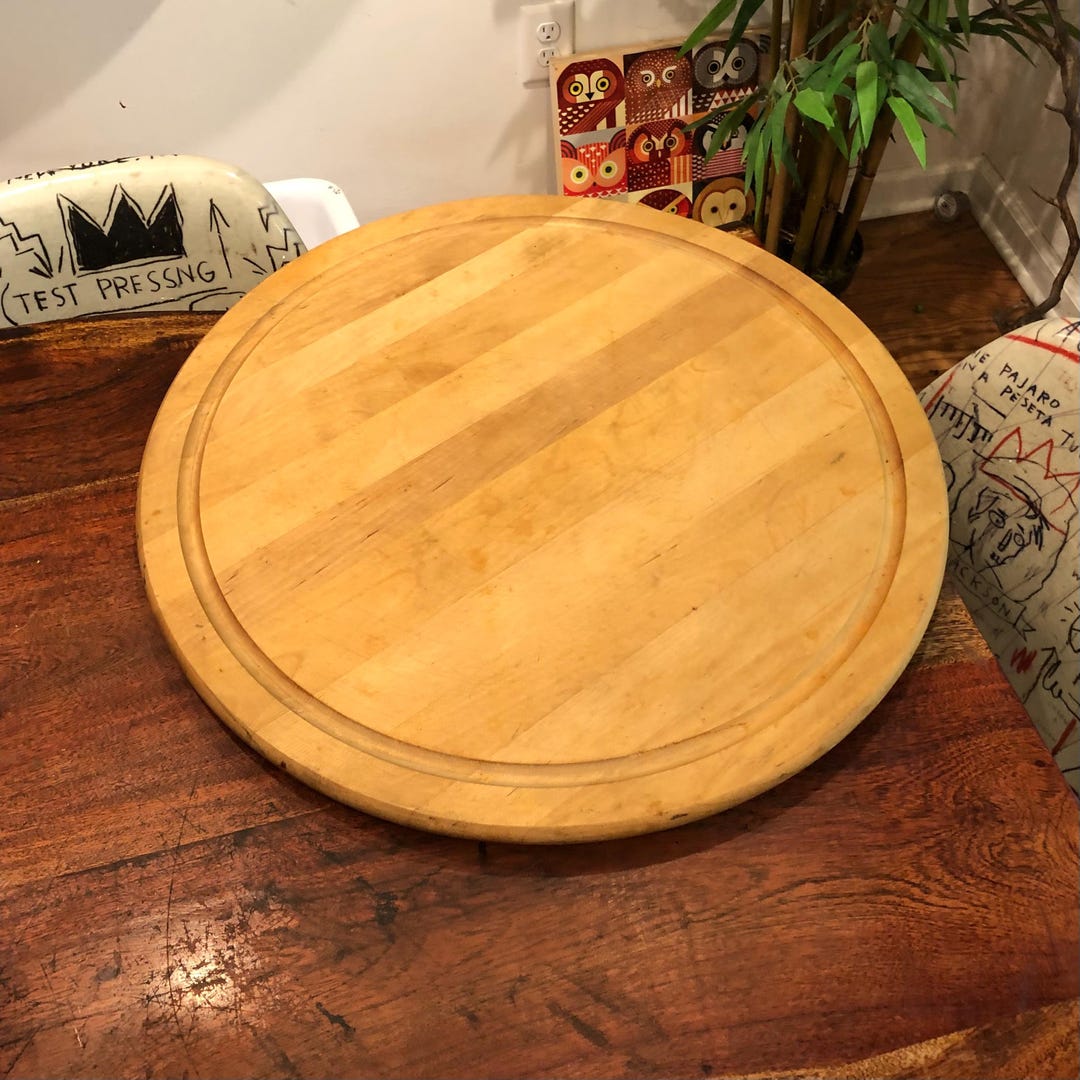 Vintage Large 20.75" Solid Pine Butcher Block Spinnin Lazy Susan ...