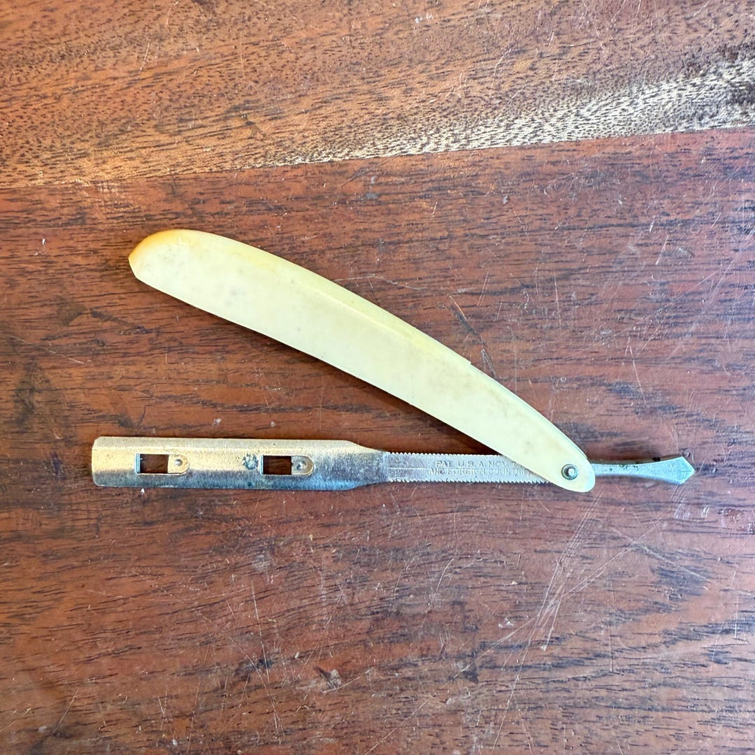 Antique C. 1911 Durham Duplex Celluloid Ivorine Barber's Hair Beard ...