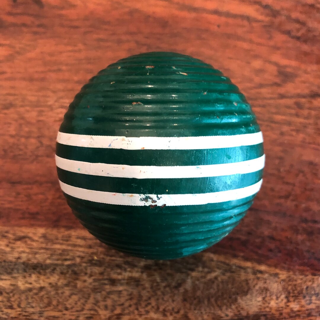 Vintage Hunter Green Wood Composite Croquet Ball 3 Diameter Mid Century ...