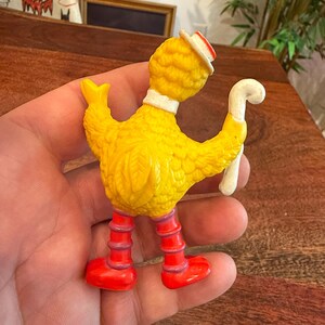 Vintage 1980's Sesame Street Hard Rubber Big Bird With Cane & Hat ...