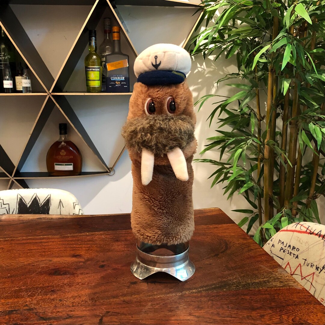 Vintage C. 1983 Children's Walrus and Captain's Hat Faux Fur Hand ...