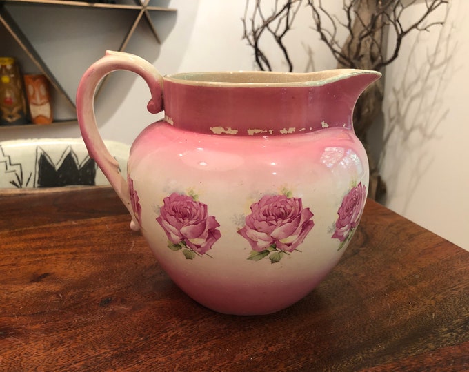 Antique 1900's English Pink Roses Transferware Warranted Ironstone ...