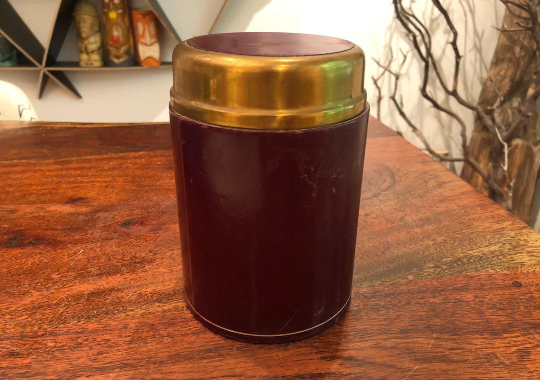 Vintage Faux Leather & Metal Smoking Tobacco Humidor - Vintage Smoking ...