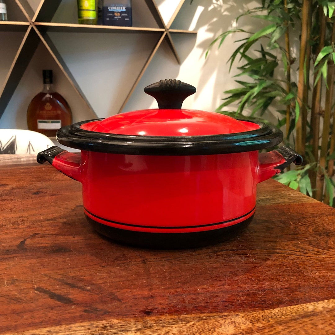 Vintage 1930's Art Deco Red & Black Enamelware Kook King Ware 1751 ...