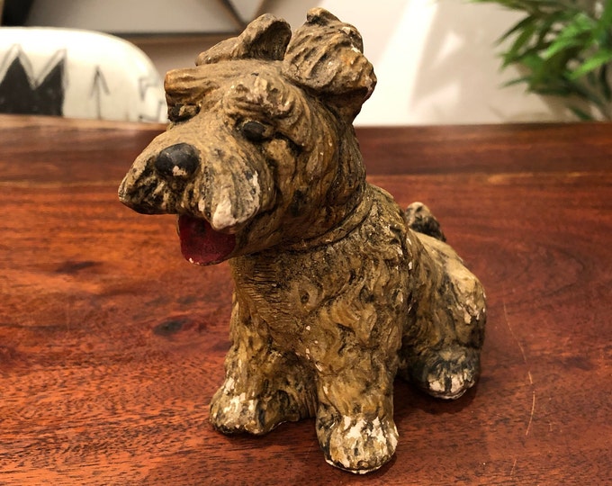 Antique 1930's Scottish Terrier Chalkware Figurine - Vintage Scotty Dog ...