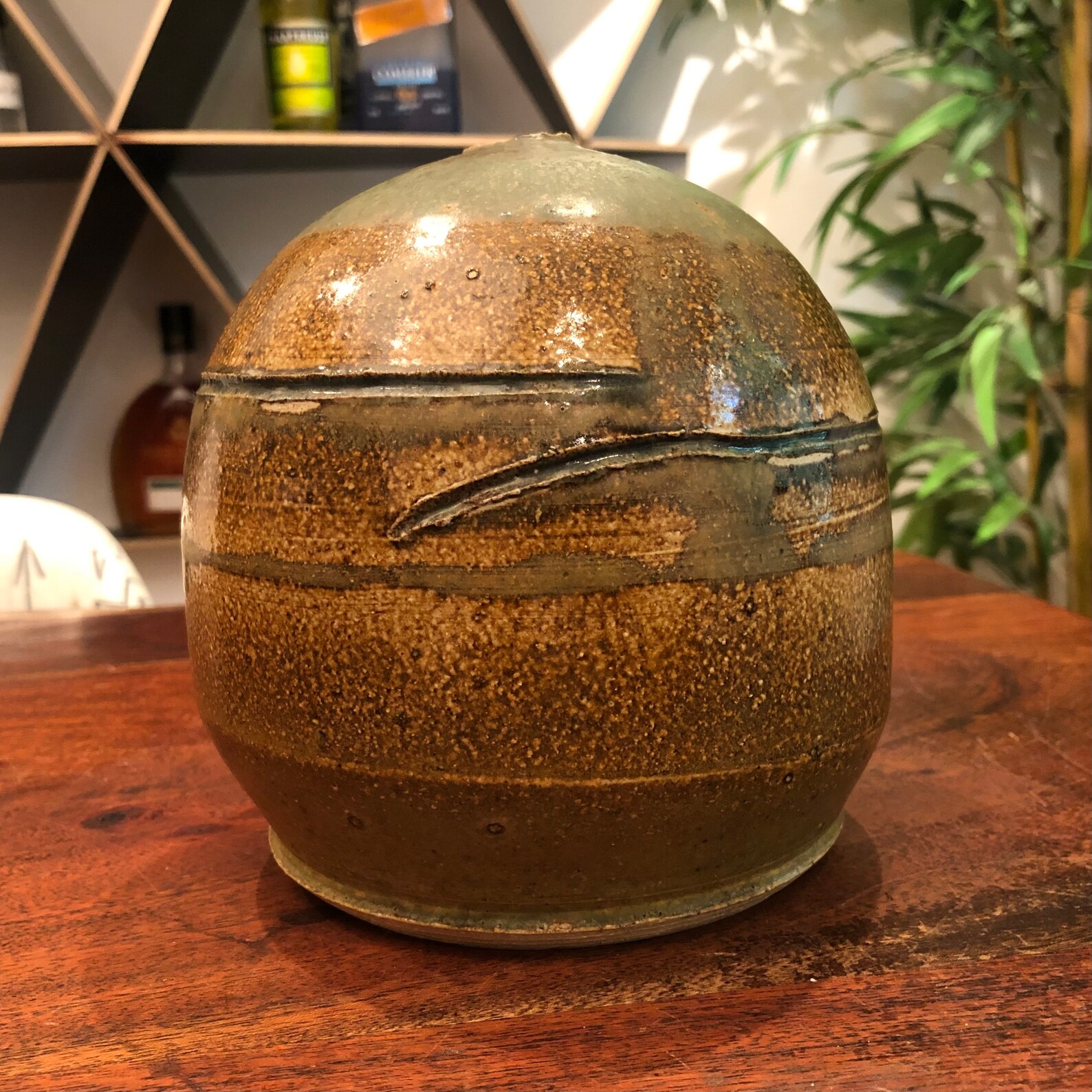 Vintage 1970s Signed & Handmade Glazed Stoneware Pottery Bud Vase by S ...