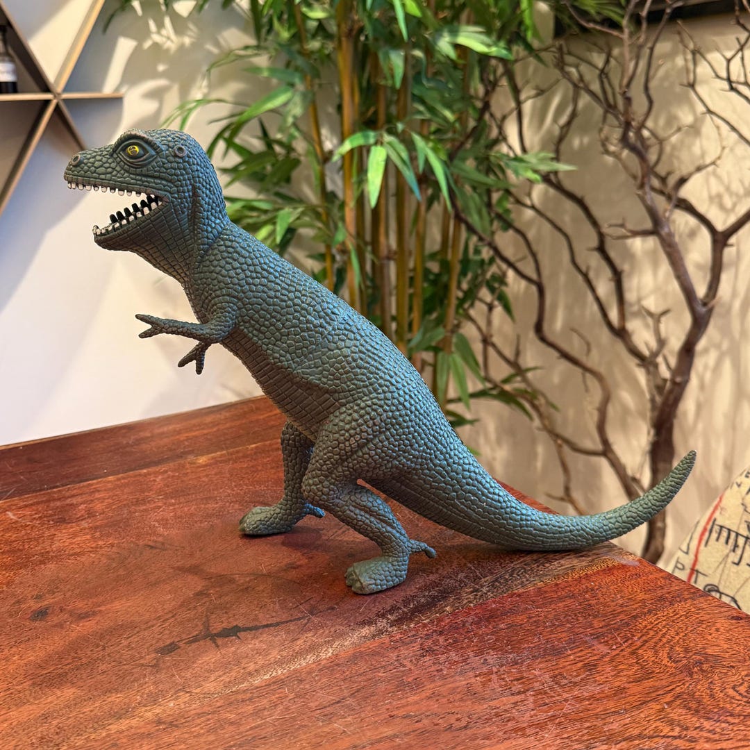 Vintage 10.25" Tall Old School Tyrannosaurus Rex Hard Rubber Toy - T ...