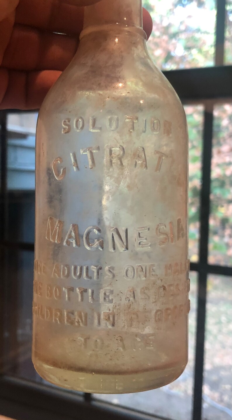 Antique Early 1900's Solution Citrate Magnesia Glass Medicine Bottle ...