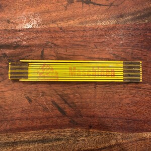Mid Century German Wood & Metal 2 Meter Extension Yellow Yardstick by ...