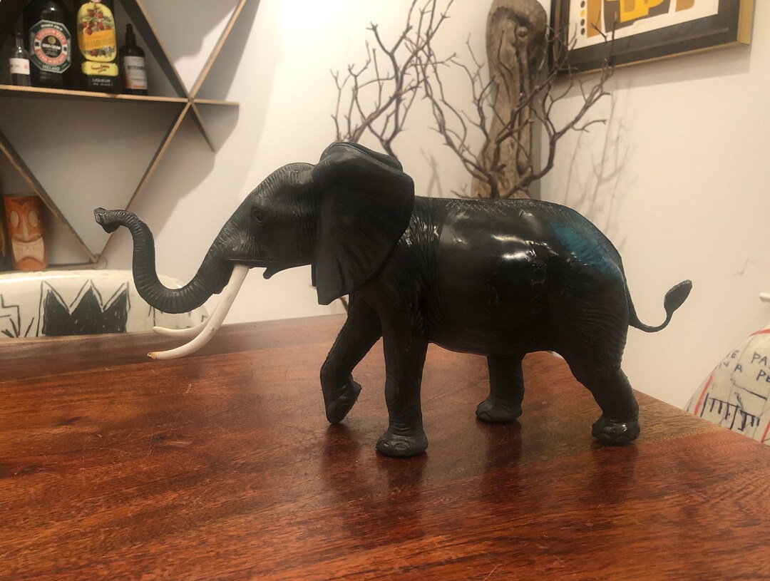 Vintage 13.5" Hard Rubber Elephant Toy - Vintage African Animal ...
