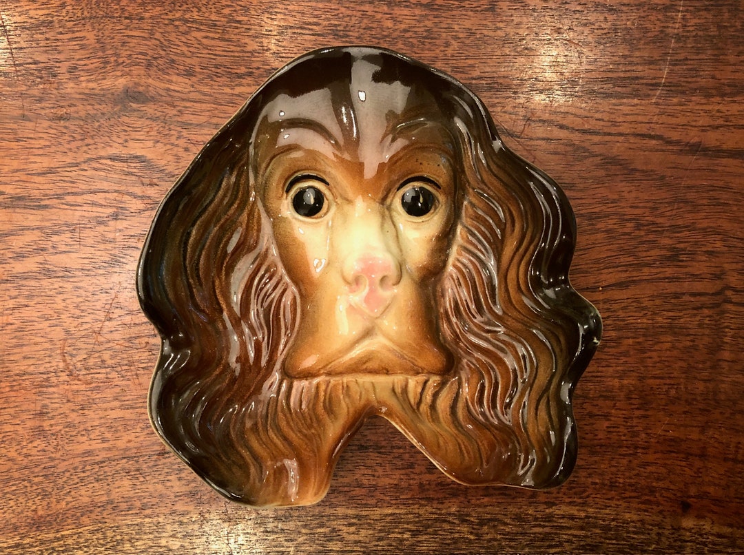 Mid Century Cocker Spaniel Dog Thick Ceramic Trinket Bowl - Vintage ...