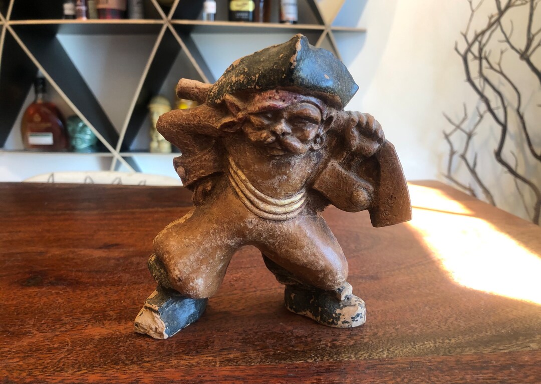 Vintage 1940's Molded Wood Pulp Resin Pirate Figurine Nautical Maritime ...