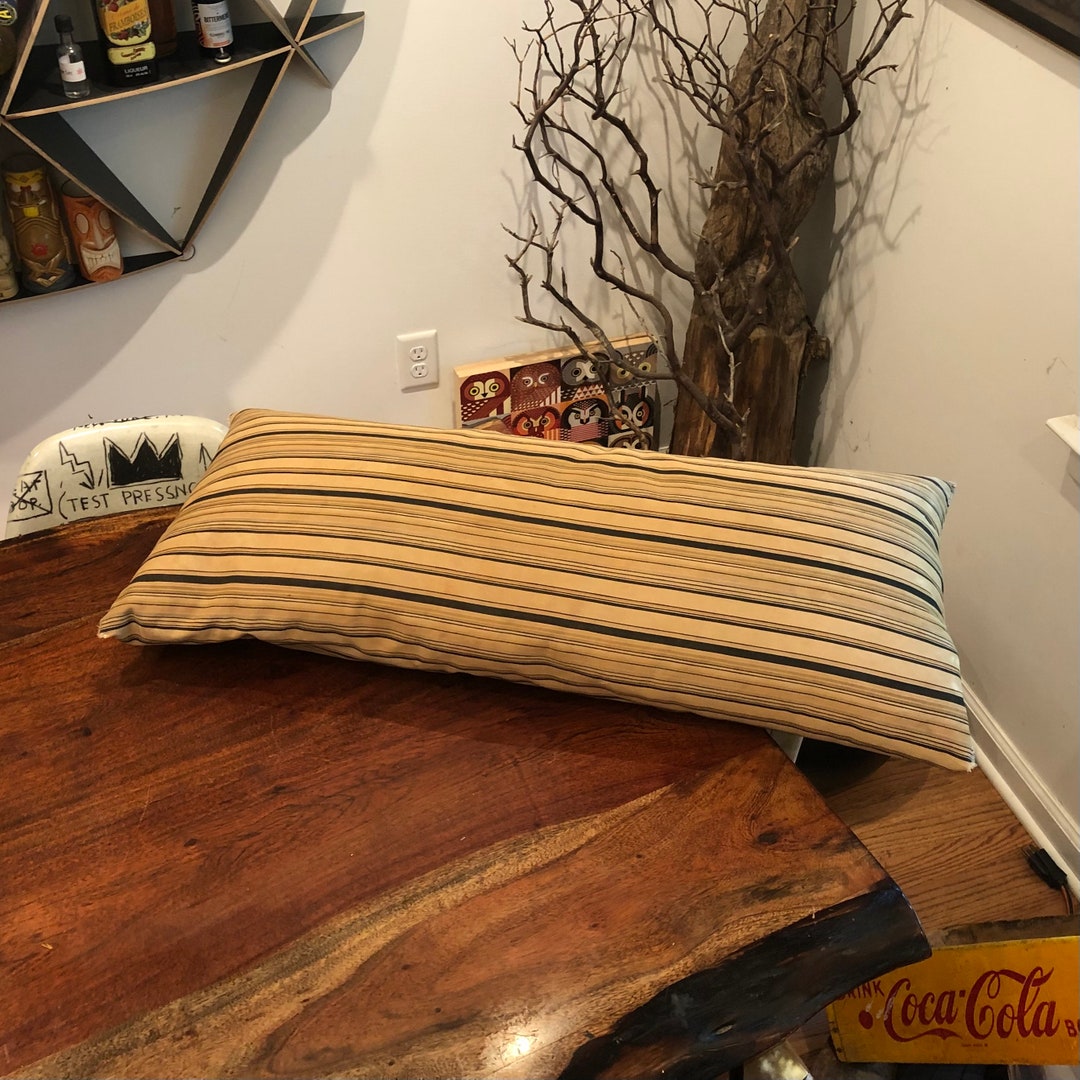 Antique 33 Brown Ticking Feather Bed Pillow Vintage - Etsy