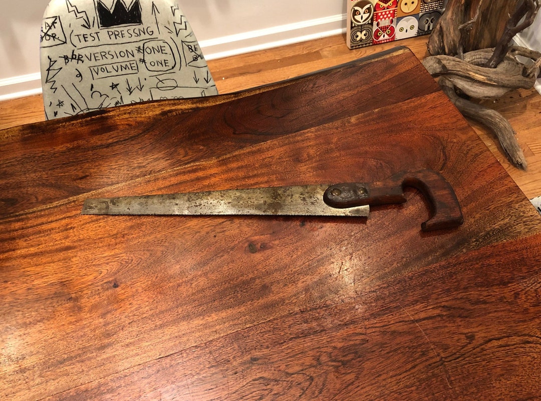 Antique Wood & Steel Hand Saw - Vintage Lumberjack Decor - Antique 1930 ...