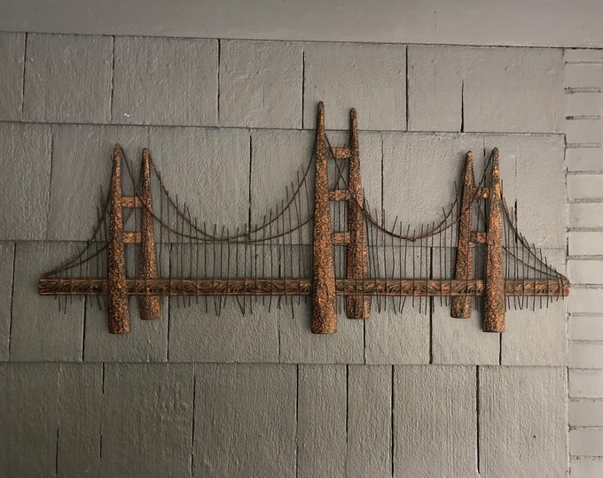 Vintage 48" Metal Stylized Suspension Bridge Wall Hanging ...