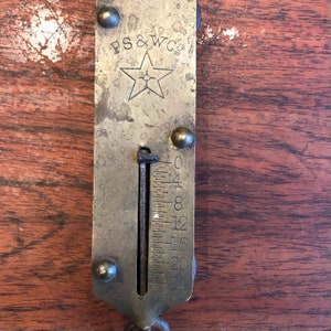 Antique 1800's PS & W Co. Brass and Iron 24 Lb. Spring Balance Store ...