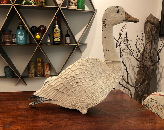 Vintage Thick Painted Rubber Life Size White Goose Hunting Decoy ...