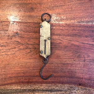 Antique 1800's PS & W Co. Brass and Iron 24 Lb. Spring Balance Store ...