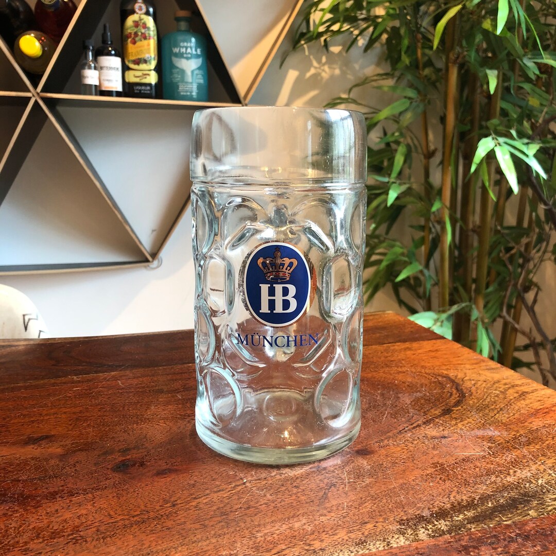 Vintage German HB MUCHEN Giant 40 Oz. Glass Beer Mug - Made in Germany ...