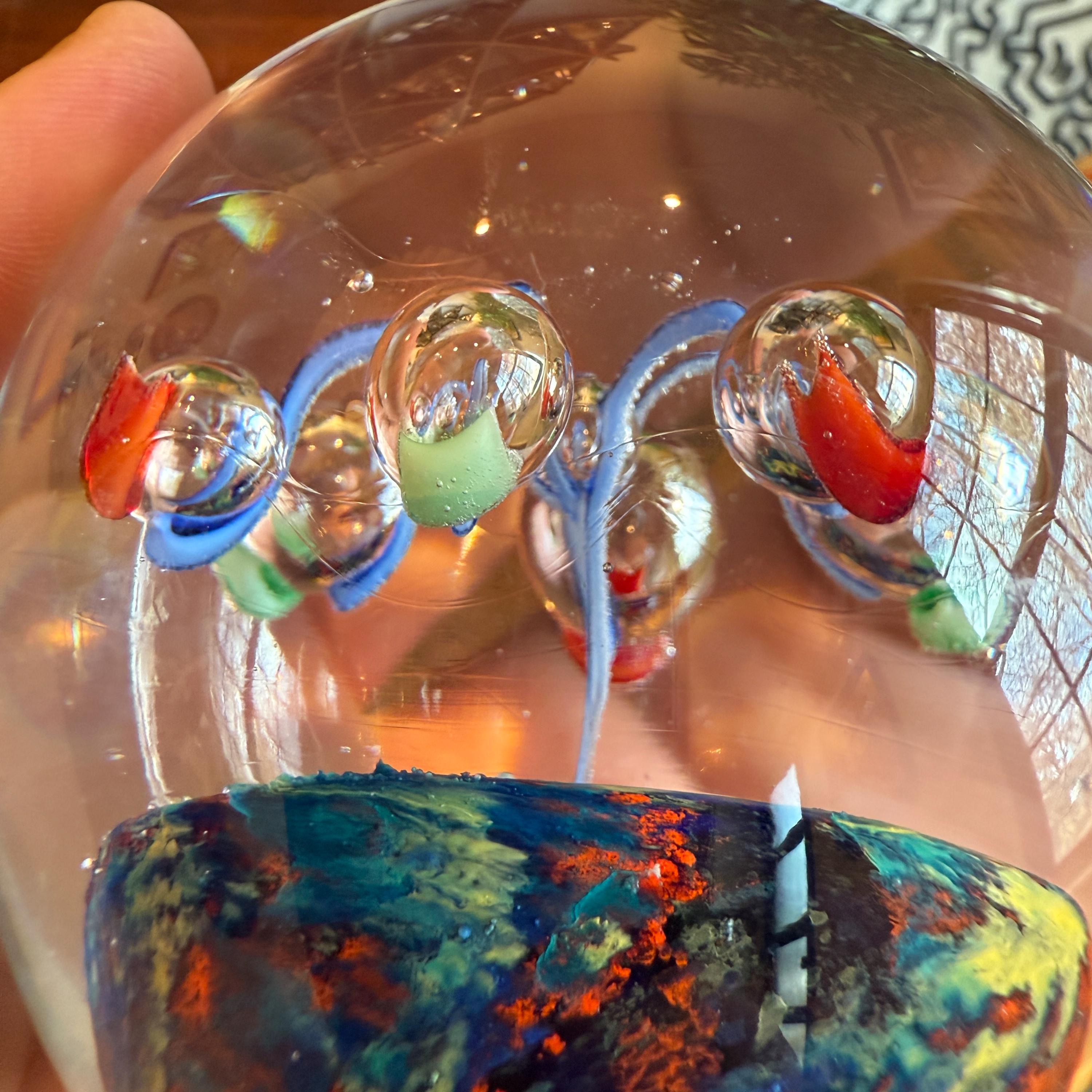 Vintage Hand Blown Controlled Bubble Glass Paperweight by Dynasty ...