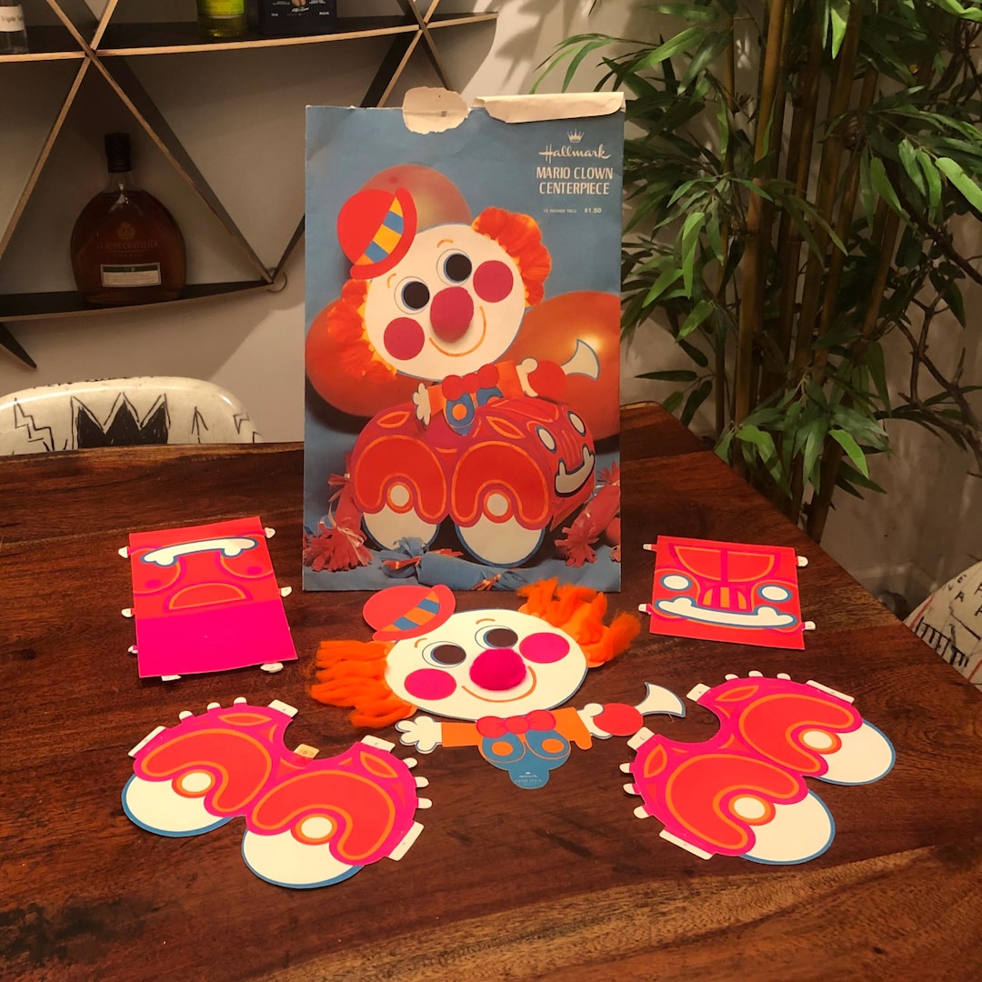 Vintage 1970's Mario Clown by Hallmark Children's 3-dimensional 12 ...