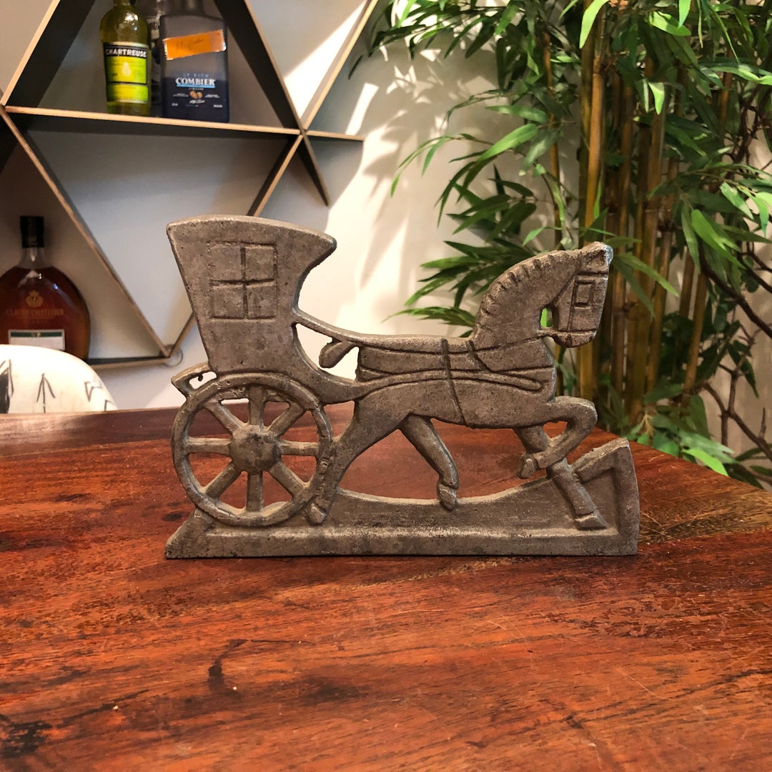 Mid Century Thick Aluminum Horse & Buggy Shaped Shoe Scraper - Vintage ...
