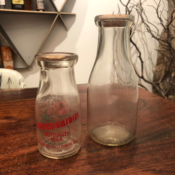 Antique Half Pint Milk Bottles - Etsy