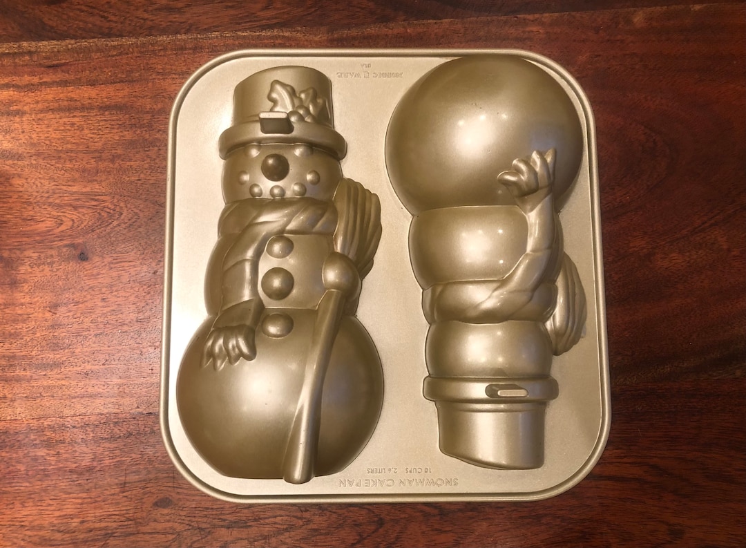 Vintage Nordic Ware Thick Aluminum Non-stick 3-dimensional Snowman Cake ...