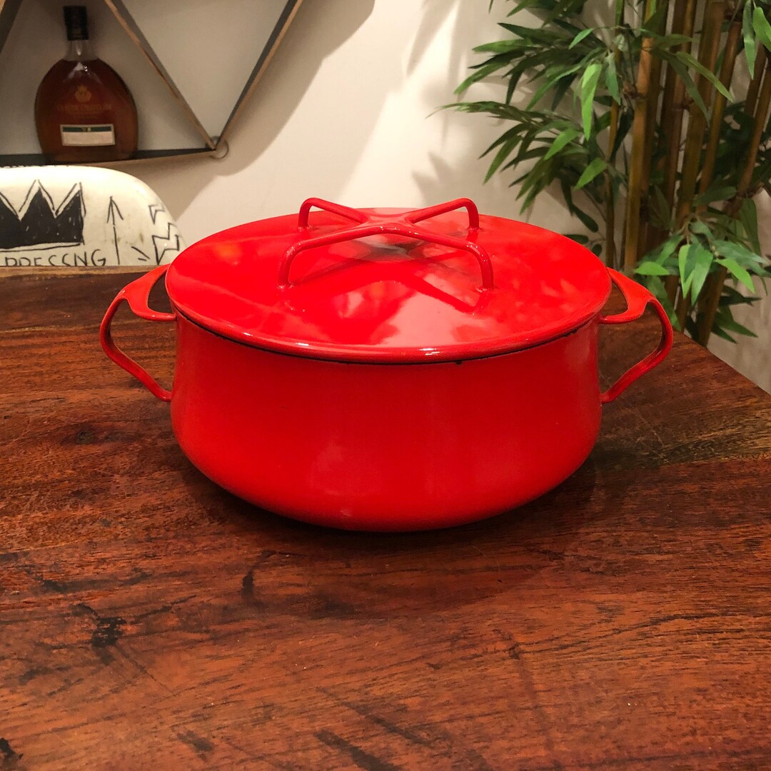 Mid Century Dansk Designs France Bright Red 2 Quart Enamelware Cooking ...