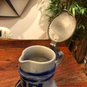 Antique C. 1850's German Westerwald Salt Glaze Stoneware Beer Pitcher ...