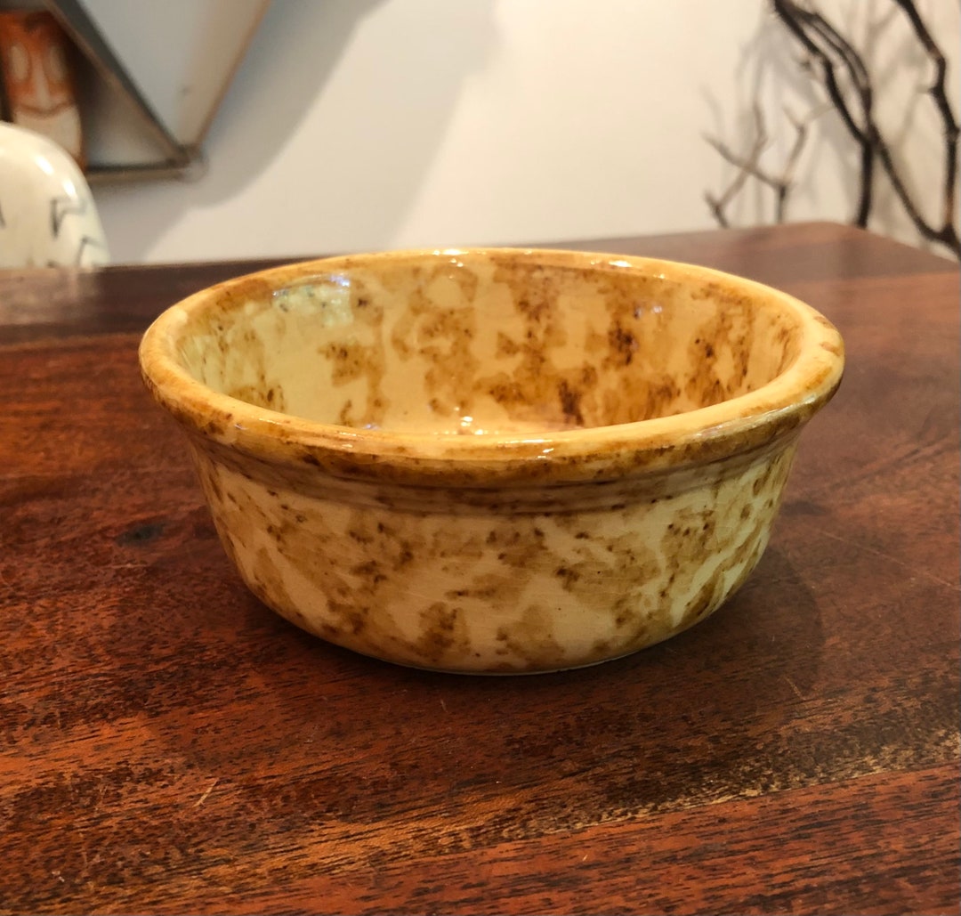 Antique 5" Bennington Stoneware Yellowware Sponge Ware Mixing / Serving ...