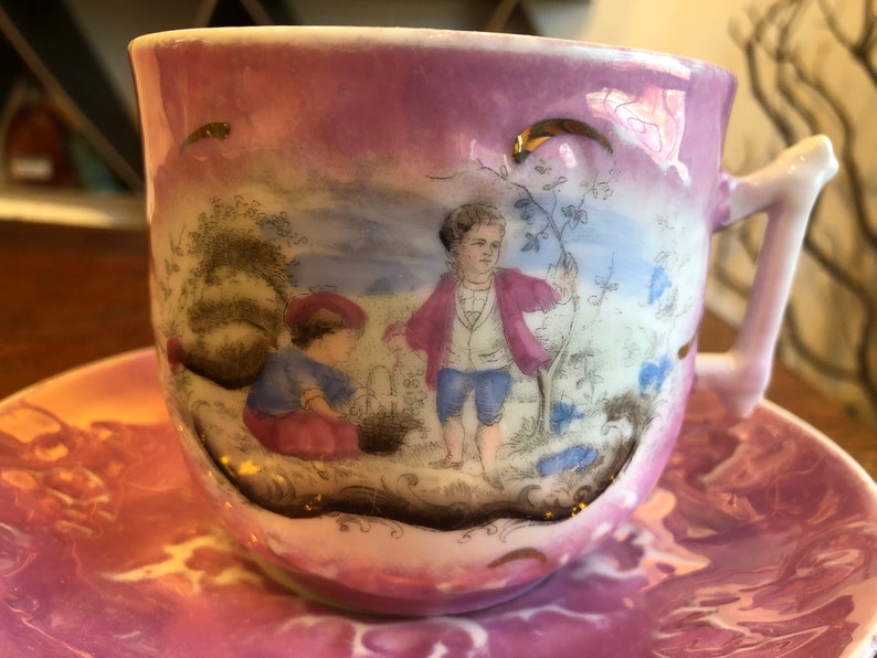 Antique 1800's Victorian Pink Porcelain Large Teacup / - Etsy
