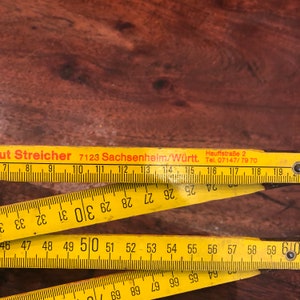 Mid Century German Wood & Metal 2 Meter Extension Yellow Yardstick by ...