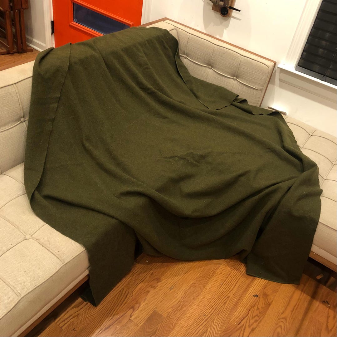 Vintage U.S. Army Green Military Issued Wood Blanket - US Graphics - 81 ...