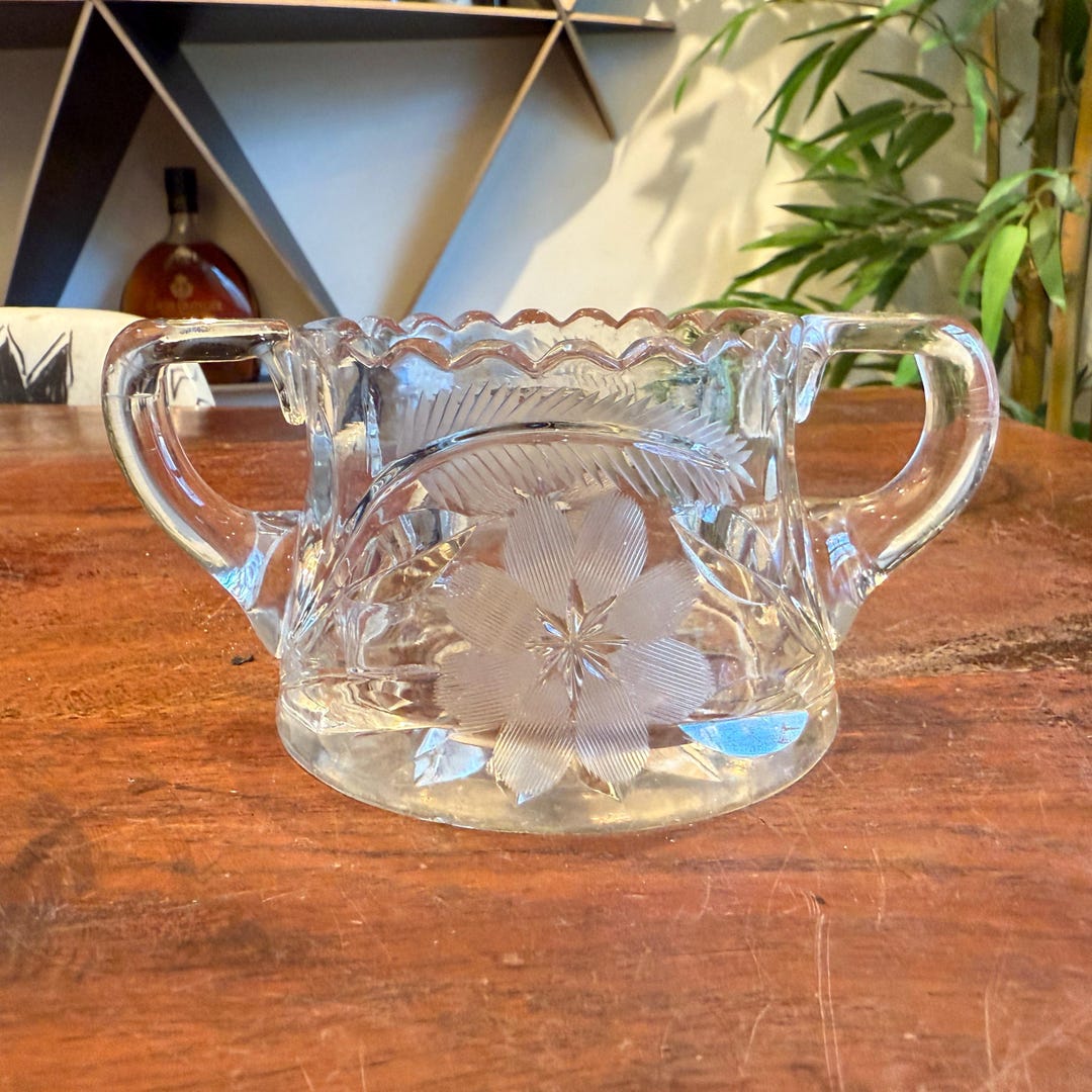 Antique 1910's Pairpoint EAPG Cut Glass Sugar Bowl With Handles and ...