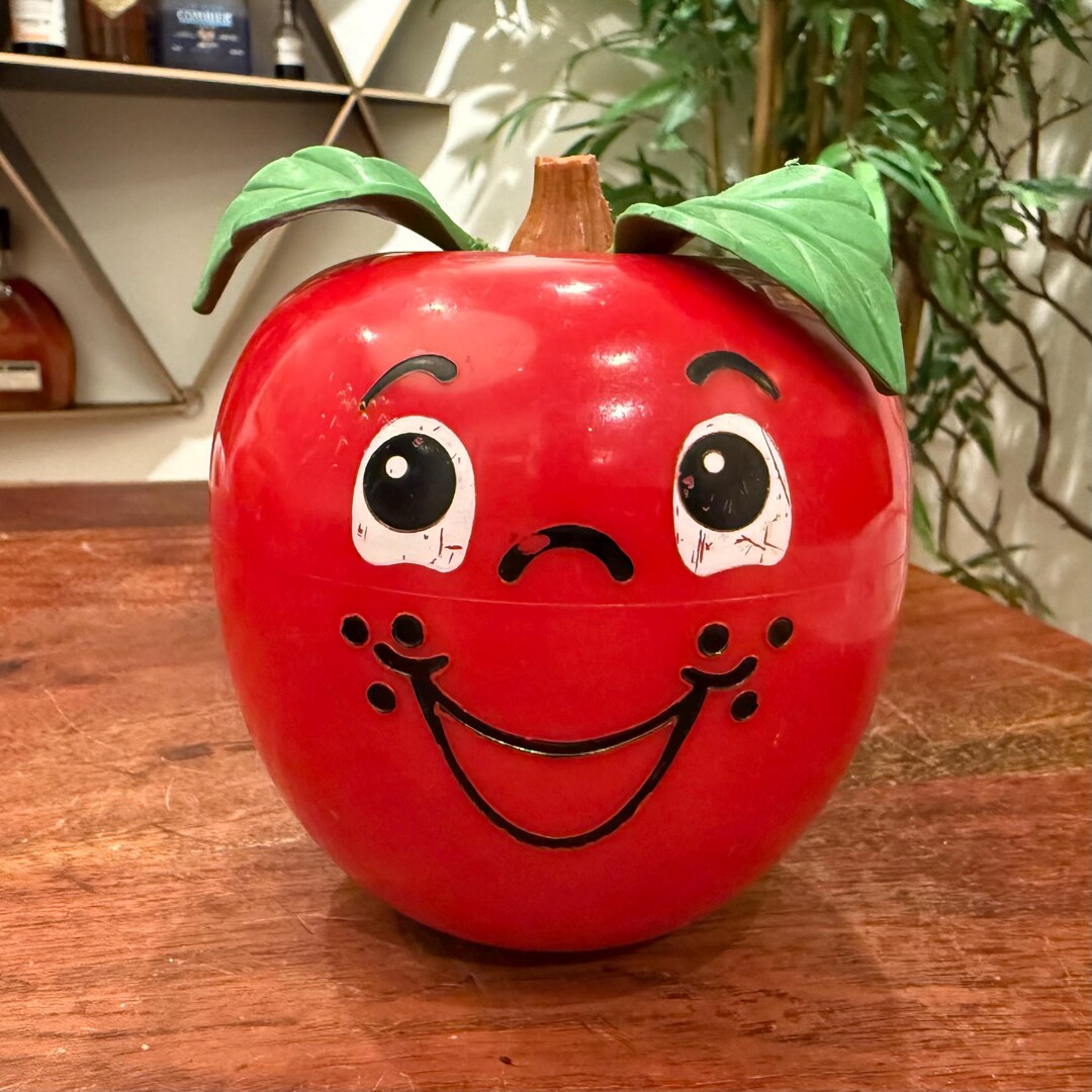 Vintage C. 1972 Fisher-price Happy Apple Roly-poly With Bell Baby ...