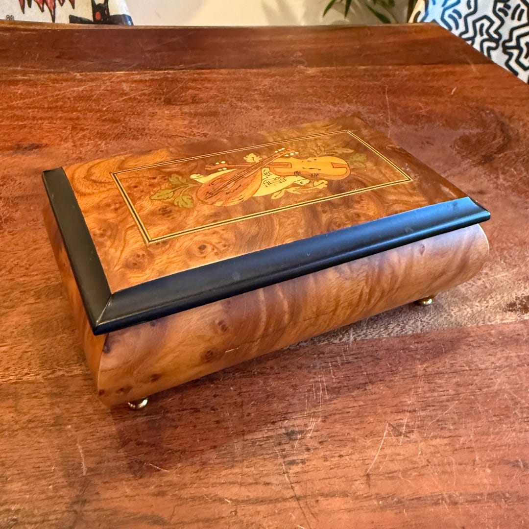 Vintage Sorrento Italy Gargiulo & Januzzi Pazza Tasso Inlaid Wood Music ...