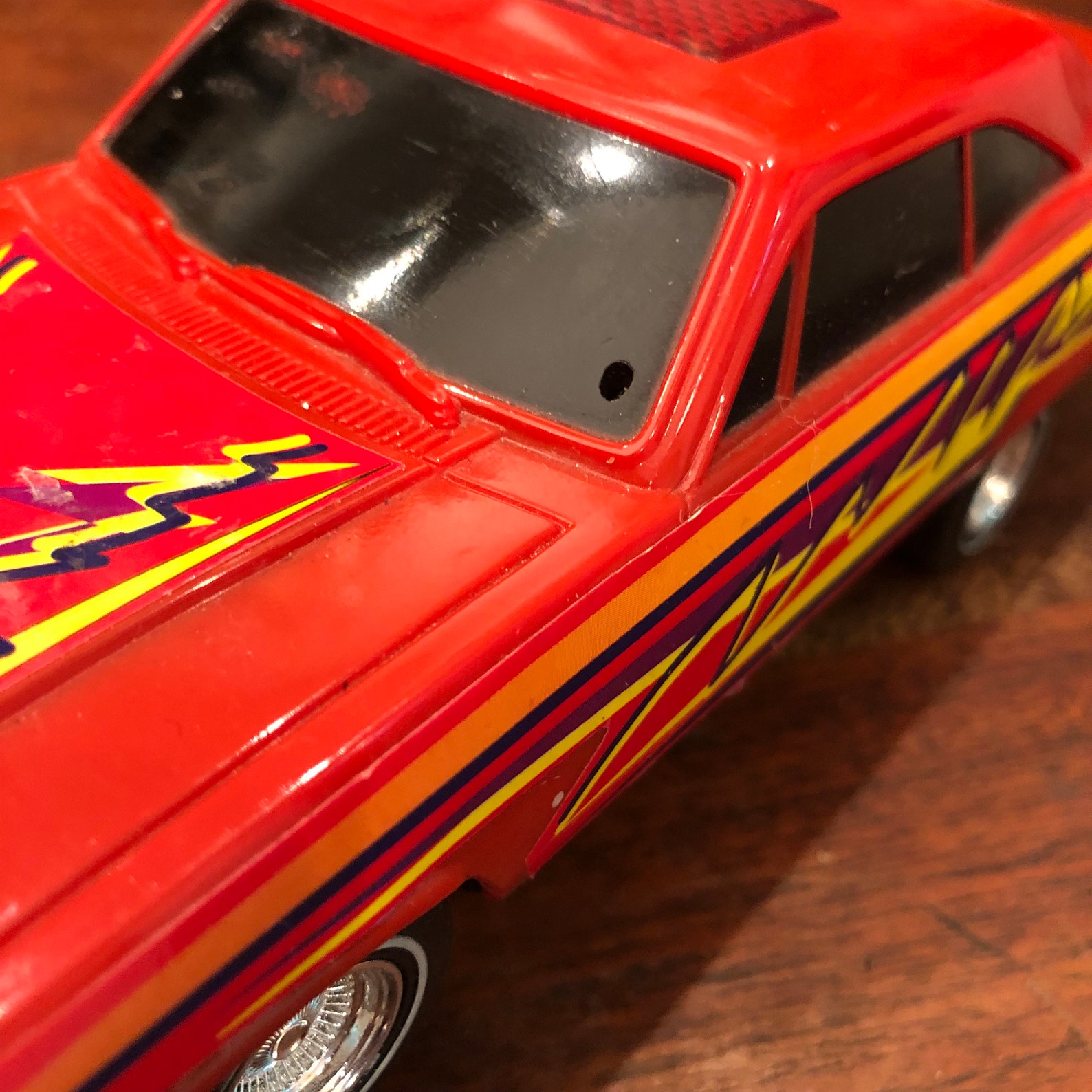 Vintage C. 1999 Hot Rod Race Car Toy With Lightning Bolt Decals by Toy ...