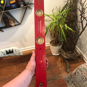 Antique Mayes Red Wooden Level / Vintage Carpenter's Tool - Etsy