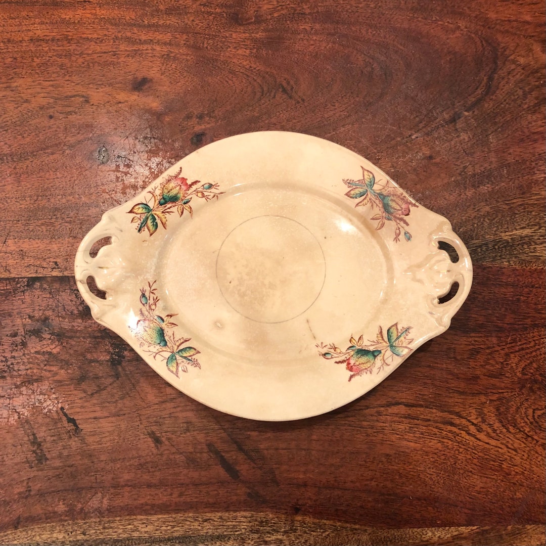 Antique 1800's Transferware Pottery Serving Tray - Praque Pattern ...