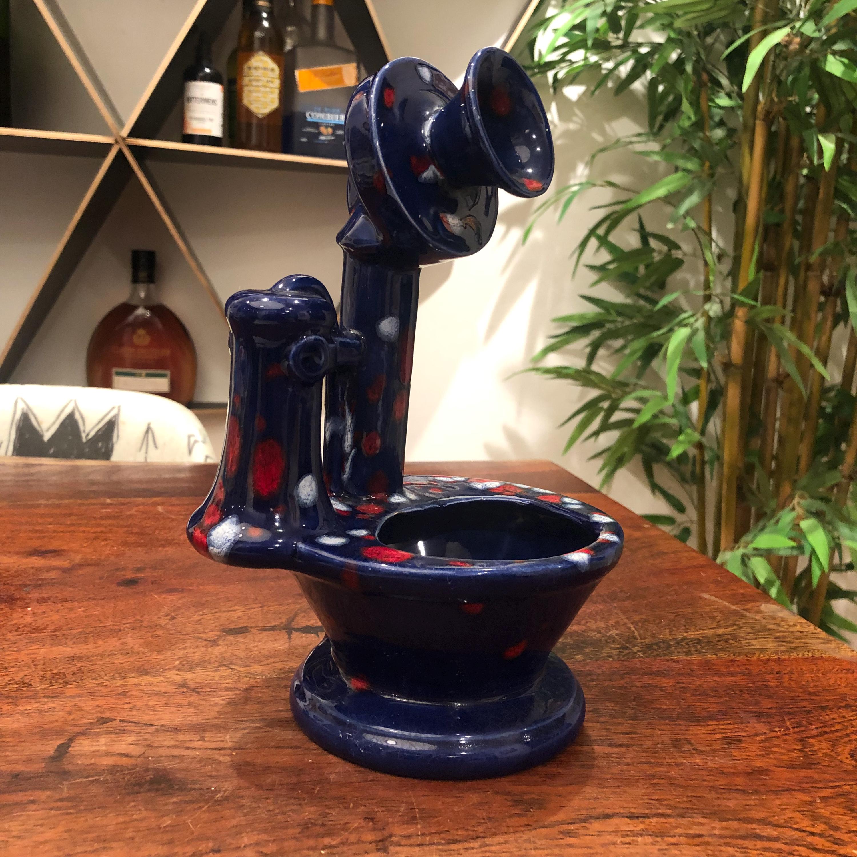 Vintage 1970's Patriotic Red White & Blue Drip Glaze Ceramic Antique ...