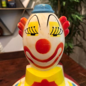 Mid Century 1960's Weighted Plastic 9.25" Circus Clown Roly-poly Toy ...