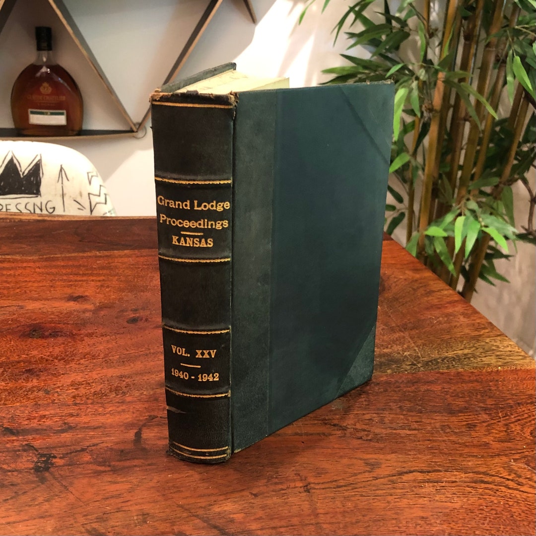 Vintage C. 1940 - 1942 Freemason's Grand Lodge Proceedings of Kansas ...