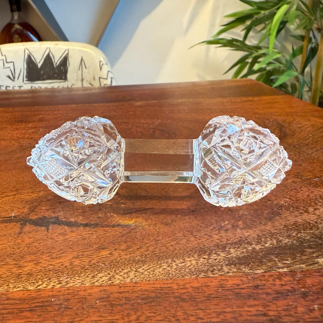 Antique Victorian Cut Glass Knife Rest - Vintage EAPG Early American ...