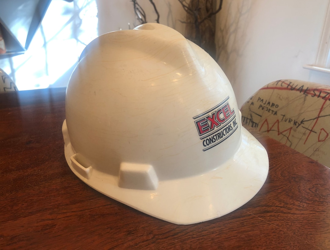 Vintage C. 1986 White Construction Worker's Safety Helmet - Excell ...