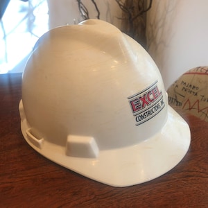 Vintage C. 1986 White Construction Worker's Safety Helmet - Excell ...